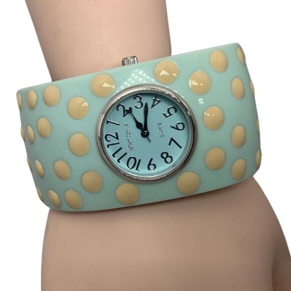 Betsey Johnson | Accessories | Vtg Betsey Johnson Blue Polka Dot Hinged ...